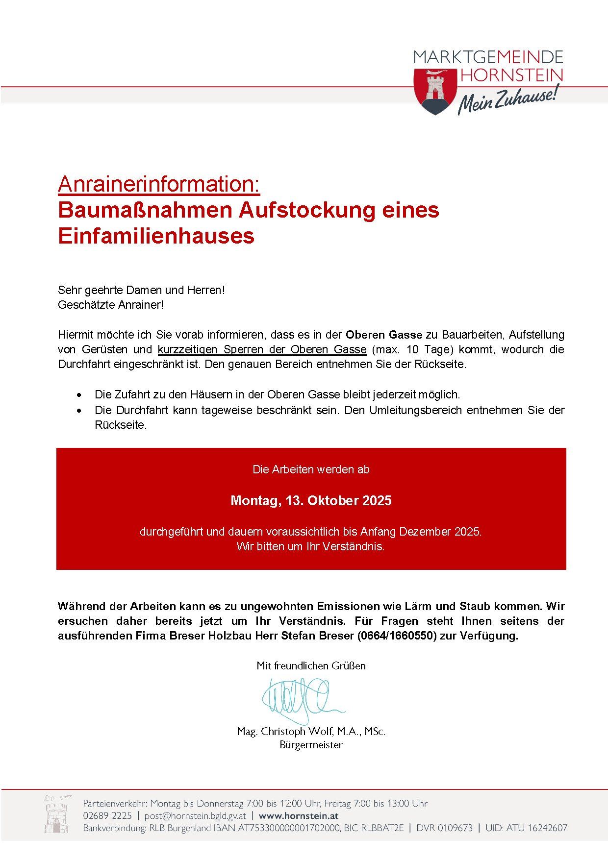 Beitrag von Hornstein | Marktgemeinde Hornstein